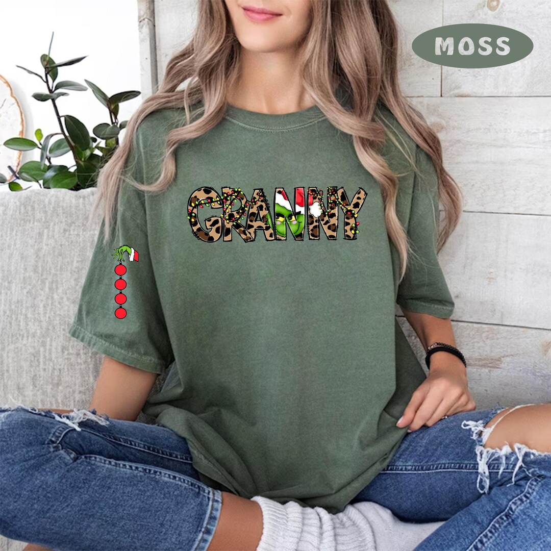 Custom Christmas Grinch Granny Shirt, Personalized Grinch Christmas ...