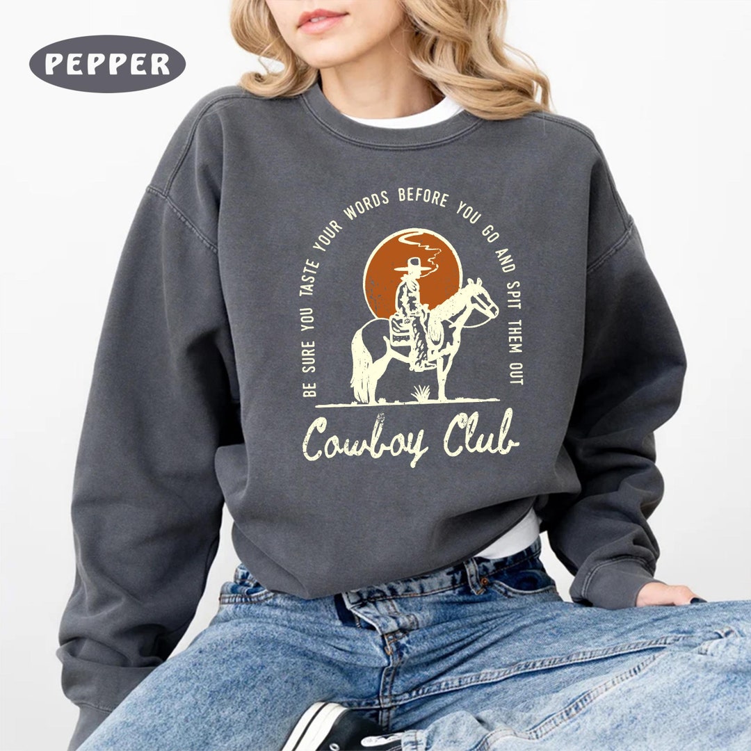 Cowboy Club Sweater, Cozy Cowboy Club Sweater, Western Cowboy Sweater ...