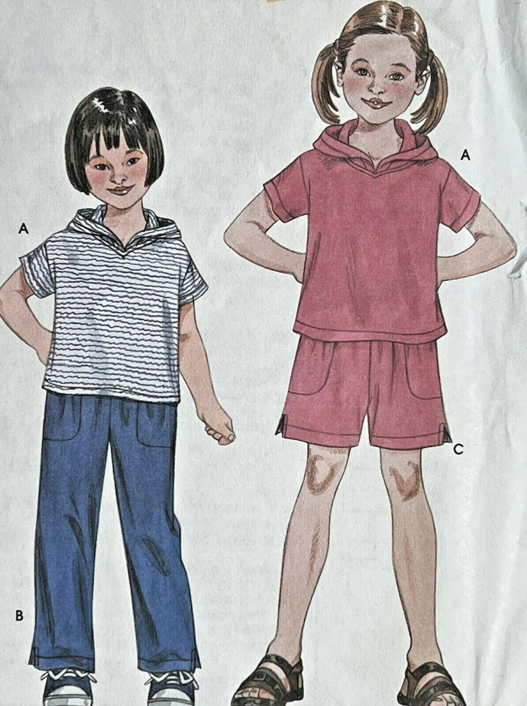 Simplicity Sewing Pattern 9170 Hoodie Top Shorts Pants Summer Size 3-8 ...