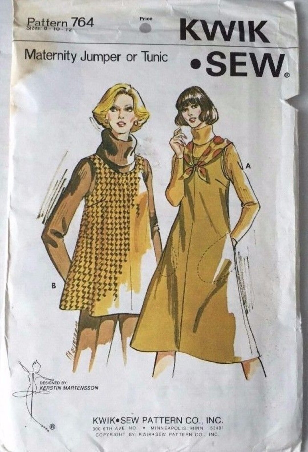 Kwik Sew Sewing Pattern 764 Maternity Jumper Dress Top Tunic 8-10-12 ...