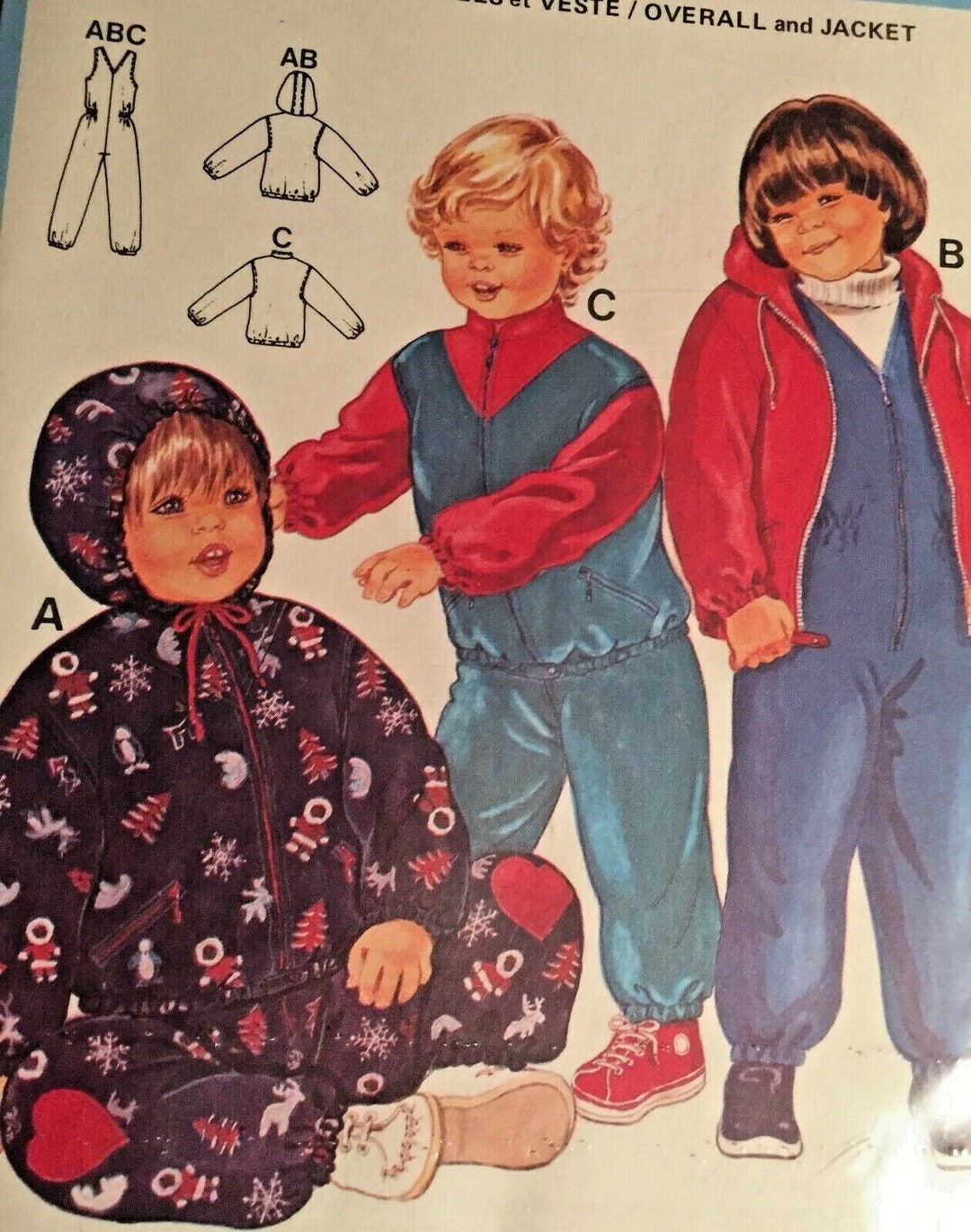 Burda Sewing Pattern 7167 NEW Uncut Child Overall Jacket Snowsuit Size ...