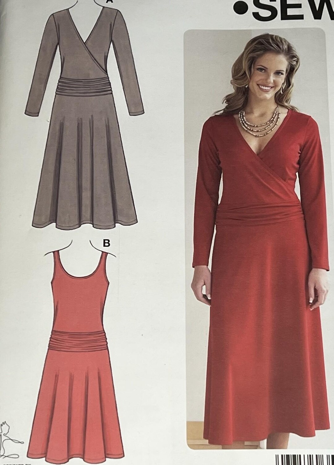Kwik Sew Pattern 3536 Dress Drop Waist Gathered Overlay XS-XL New ...