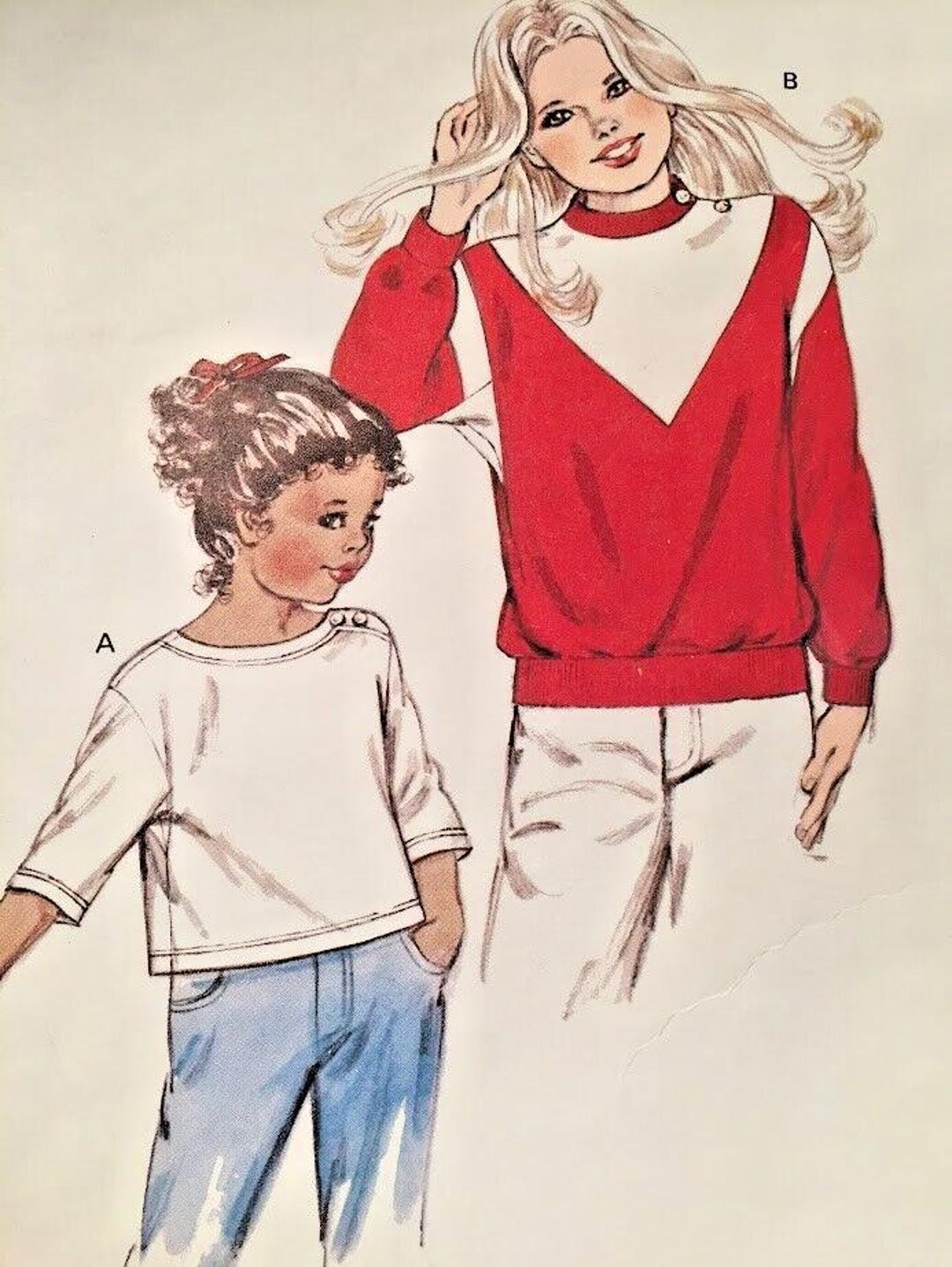 Kwik Sew Sewing Pattern 1363 Girl's Knit Shirt Boat Neck 8-14 Kerstin ...