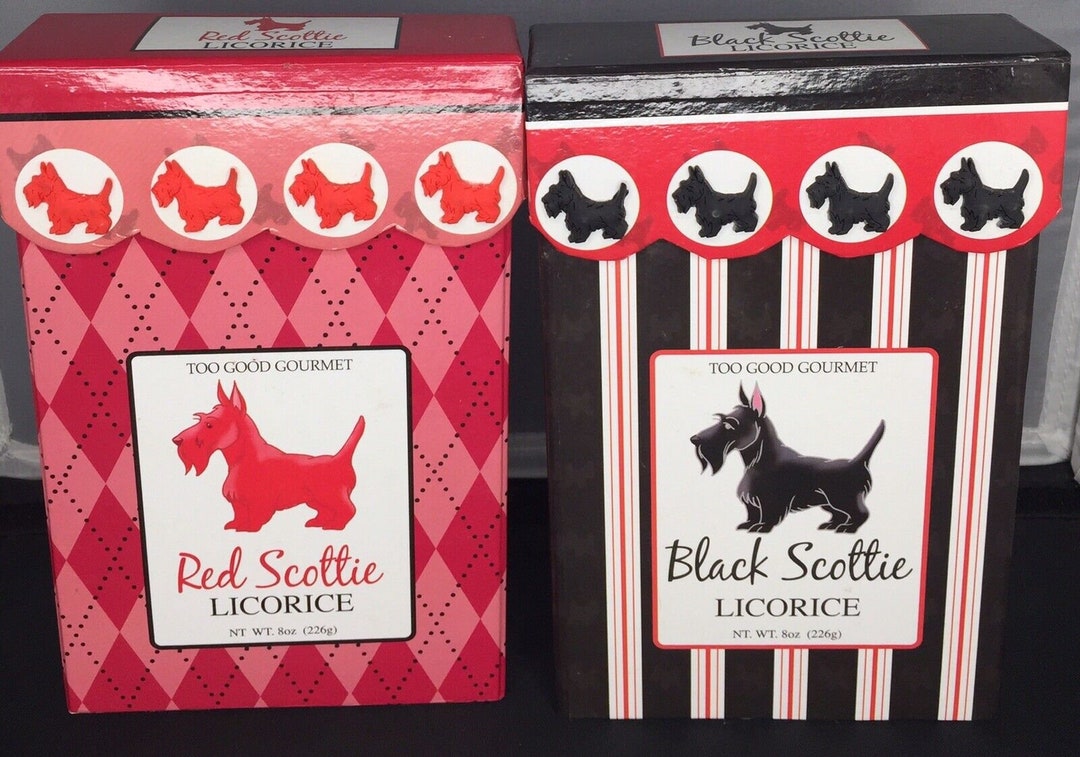 Candy Box EMPTY Scottie Dog Licorice Red Black Cardboard Too Good ...