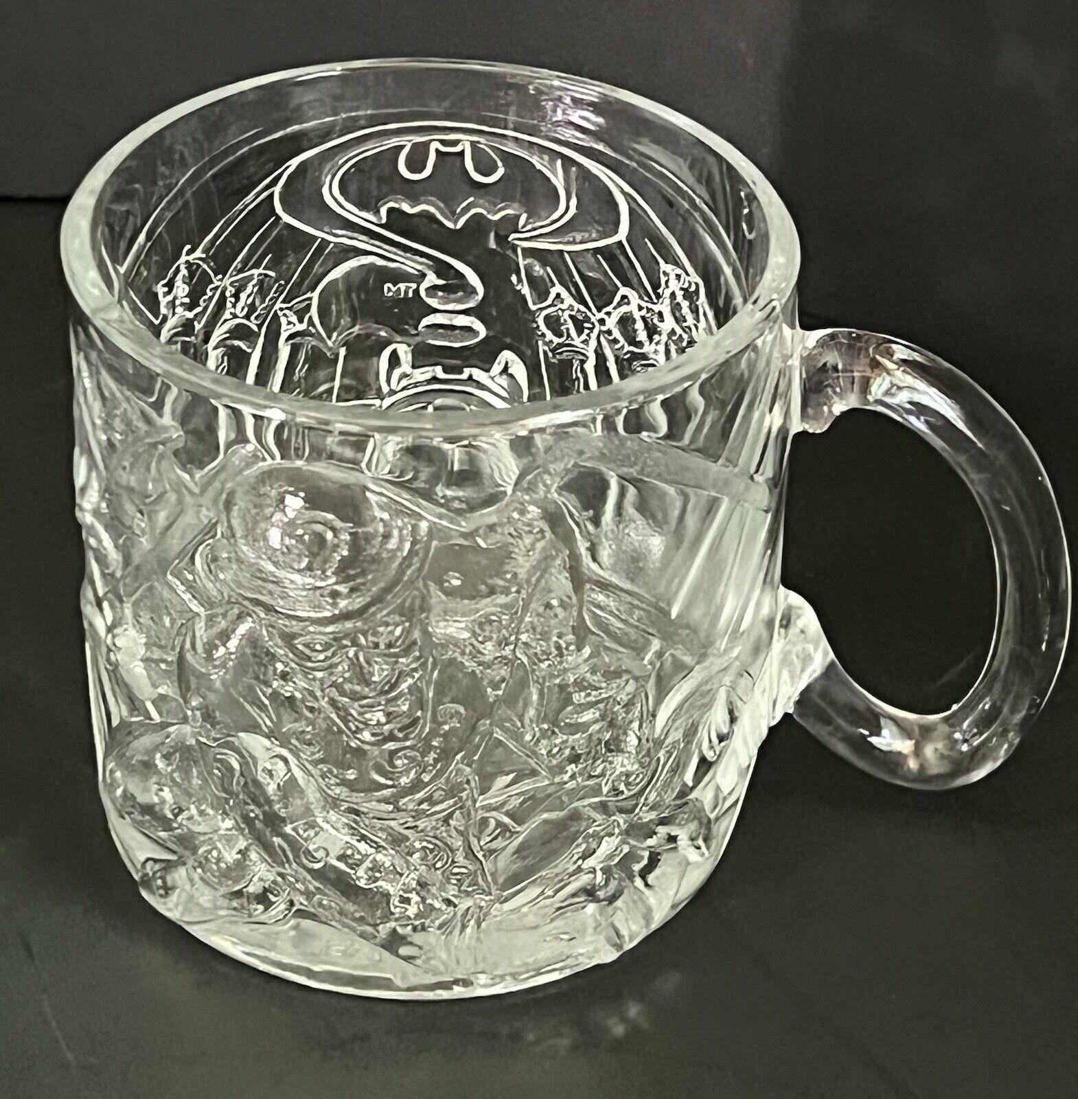 Batman Forever Mcdonald's the Riddler Glass Mug Cup Embossed DC Comics ...