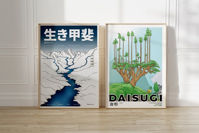 Ikigai Poster by Massi Teleglyphs, Outdoor Adventure Art Print ...