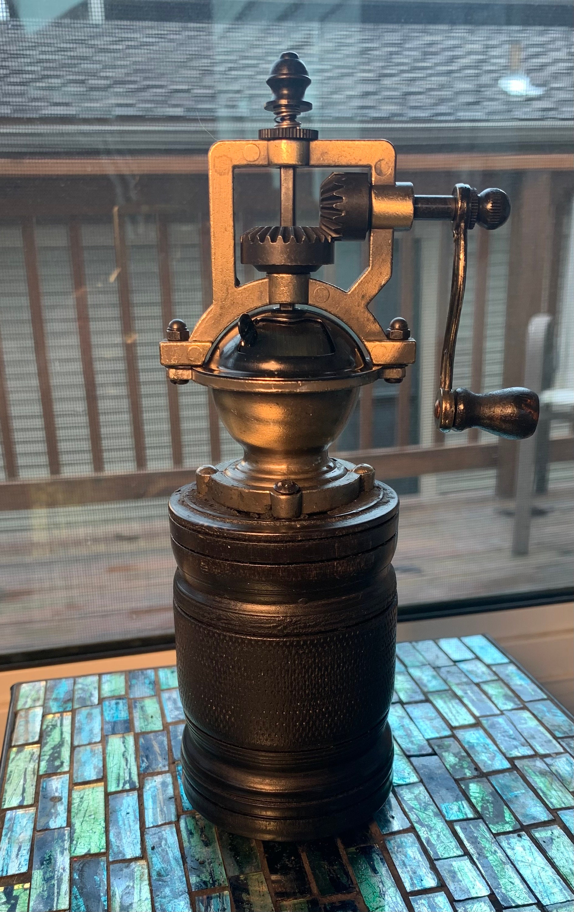 Antique Style Pepper Mill and Matching Salt Server - Etsy