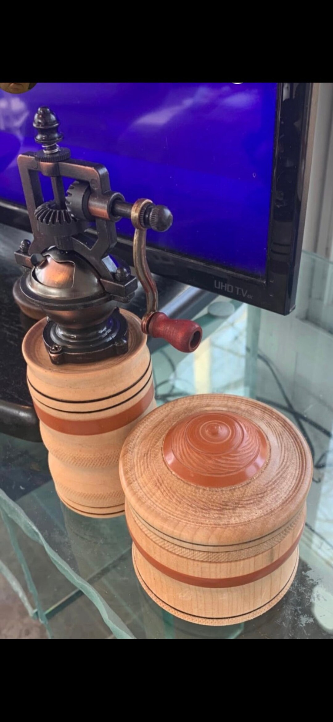 Maple Antique Style Pepper Mill and Salt Server - Etsy