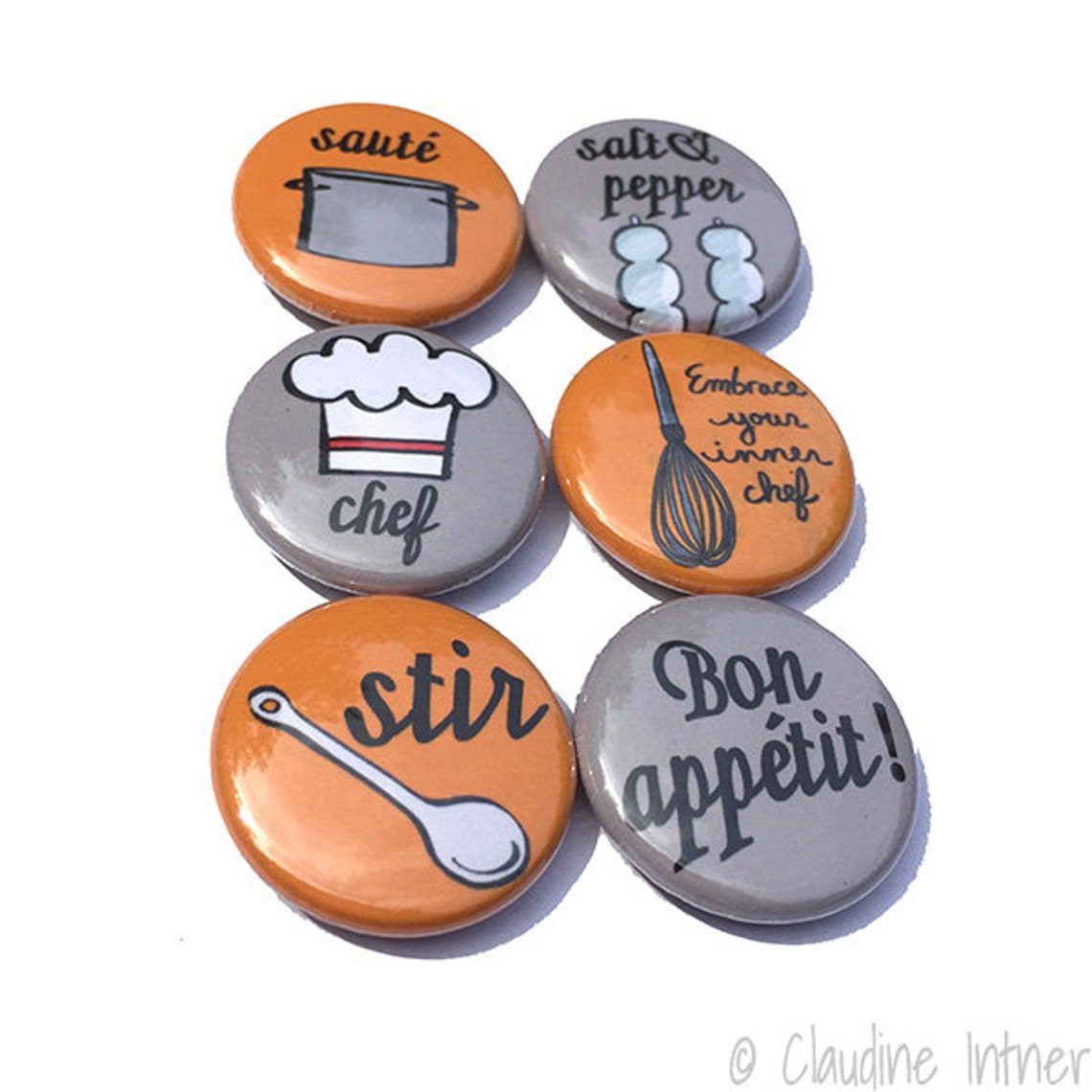 Chef Magnet or Pinback Button Set Embrace Your Inner Chef - Etsy