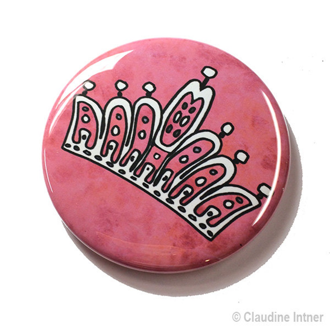Princess Tiara or Queen Crown Magnet Pin Back Button or - Etsy
