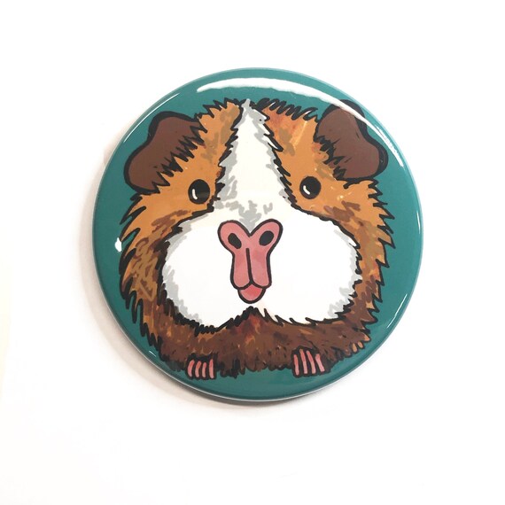 Cute Guinea Pig Magnet Pin Back Button or Pocket Mirror | Etsy