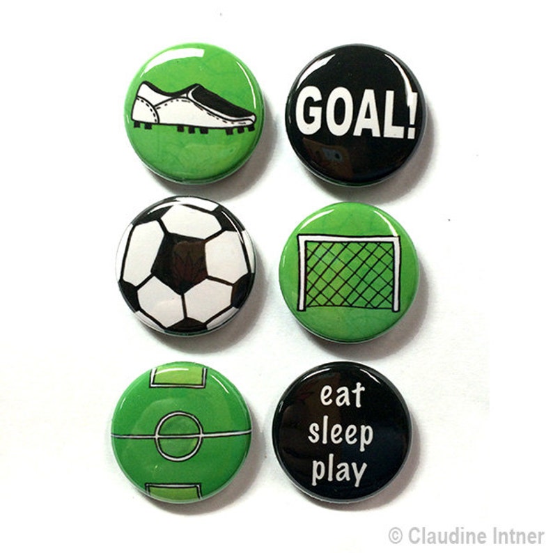 Soccer Magnets or Pins Sports Fridge Magnets or Pinback | Etsy