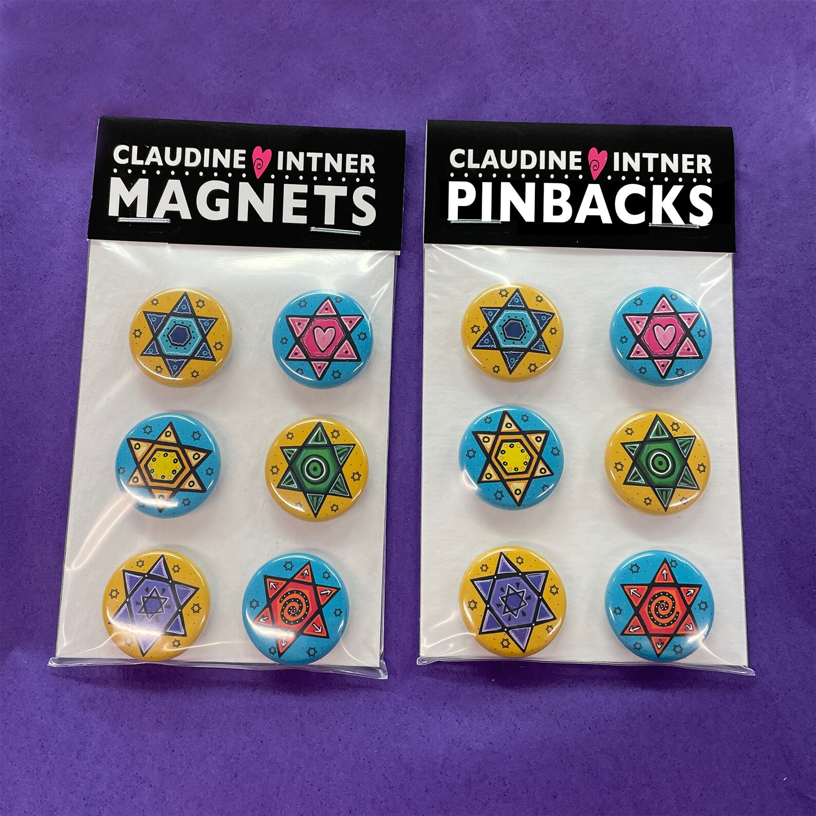Star of David Magnet Set or Pin Back Button Set Jewish Gift - Etsy