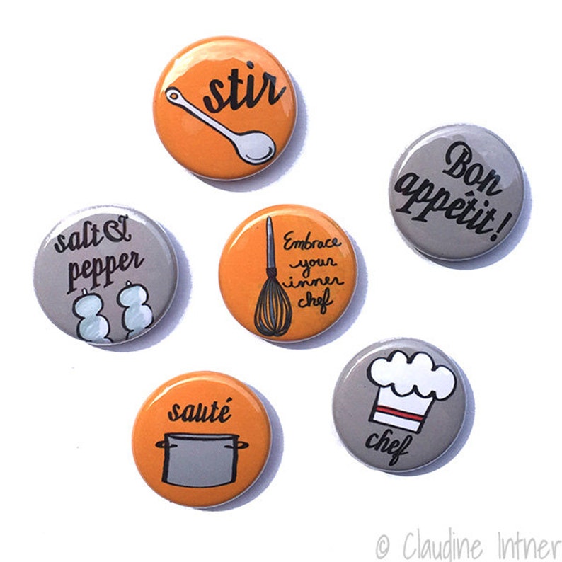 Chef Magnet or Pinback Button Set Embrace Your Inner Chef - Etsy