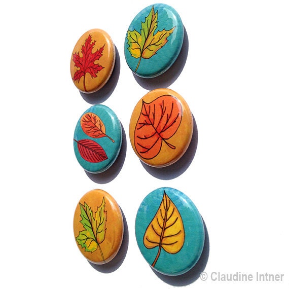 Leaf Magnets or Leaf Pins 1 Inch Fall Leaves Magnet Set - Etsy