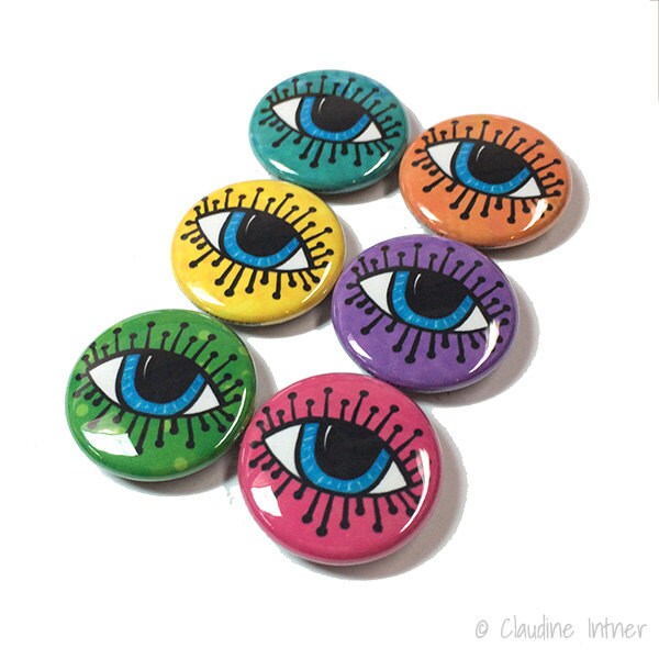 Evil Eye Magnets or Pinback Buttons 1 Inch Eyeball Fridge - Etsy