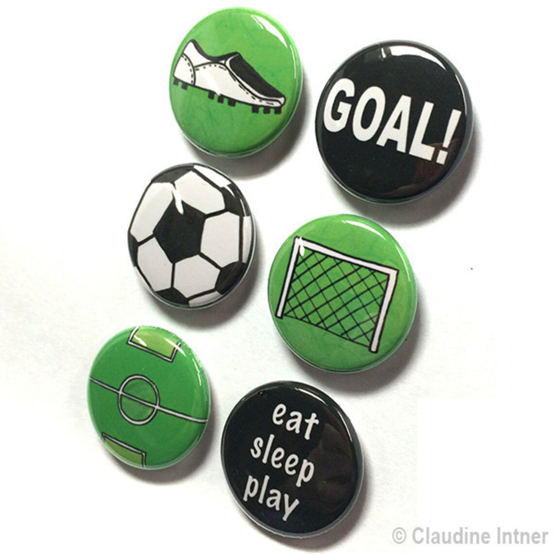 Soccer Magnets or Pins Sports Fridge Magnets or Pinback | Etsy