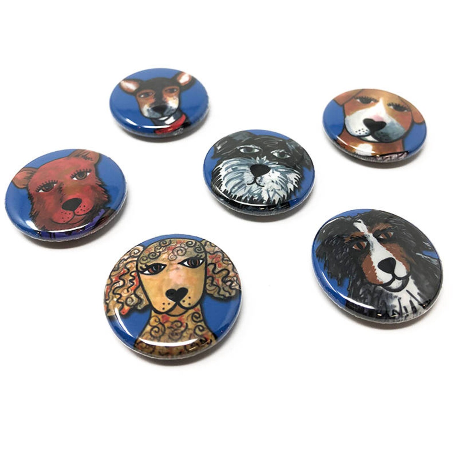 Cute Dog Magnets or Dog Pinback Buttons Dog Lover Gift | Etsy
