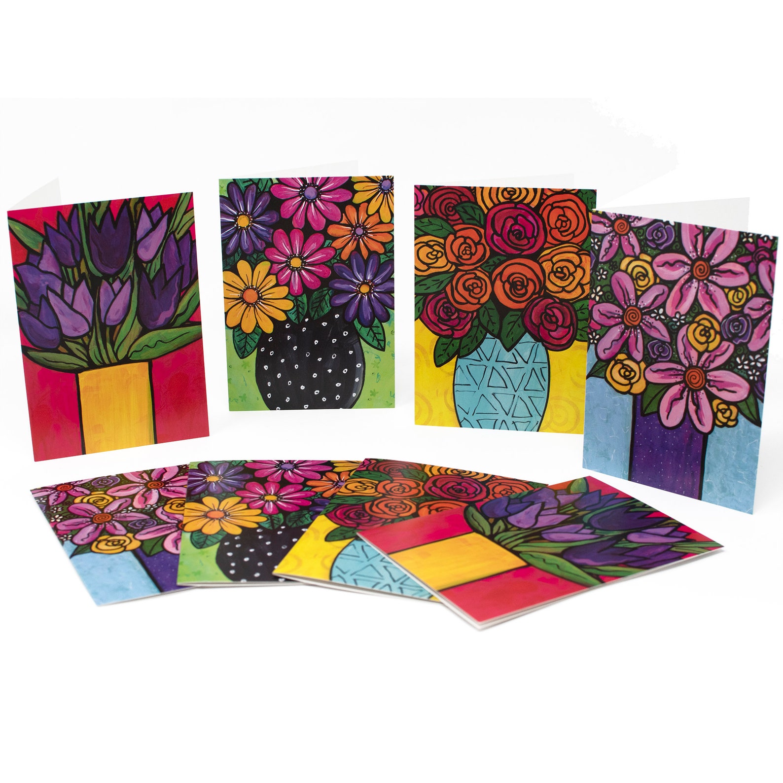 Blank Flowers Cards With Envelopes Flower Cards for Thank - Etsy