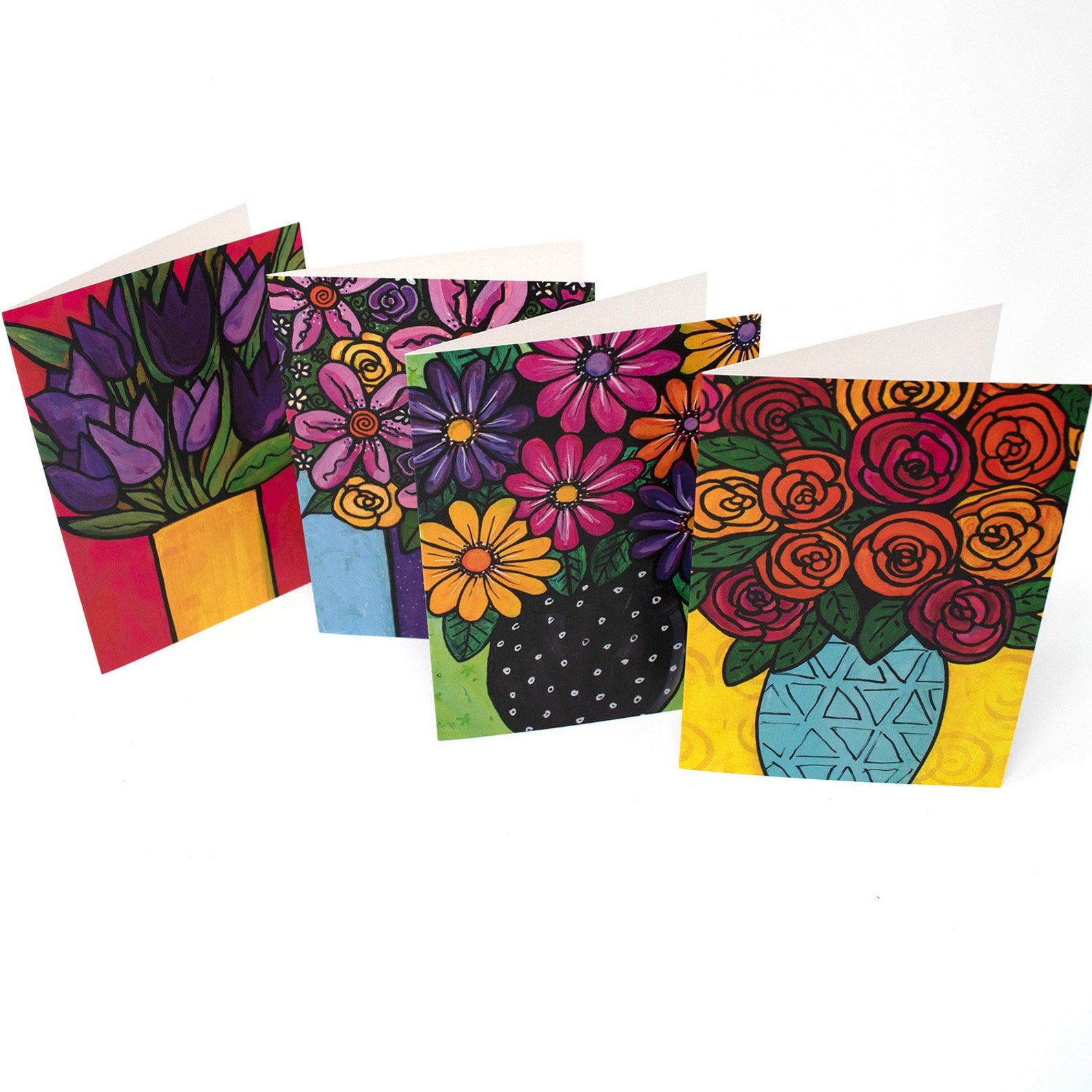 Blank Flowers Cards With Envelopes Flower Cards for Thank - Etsy