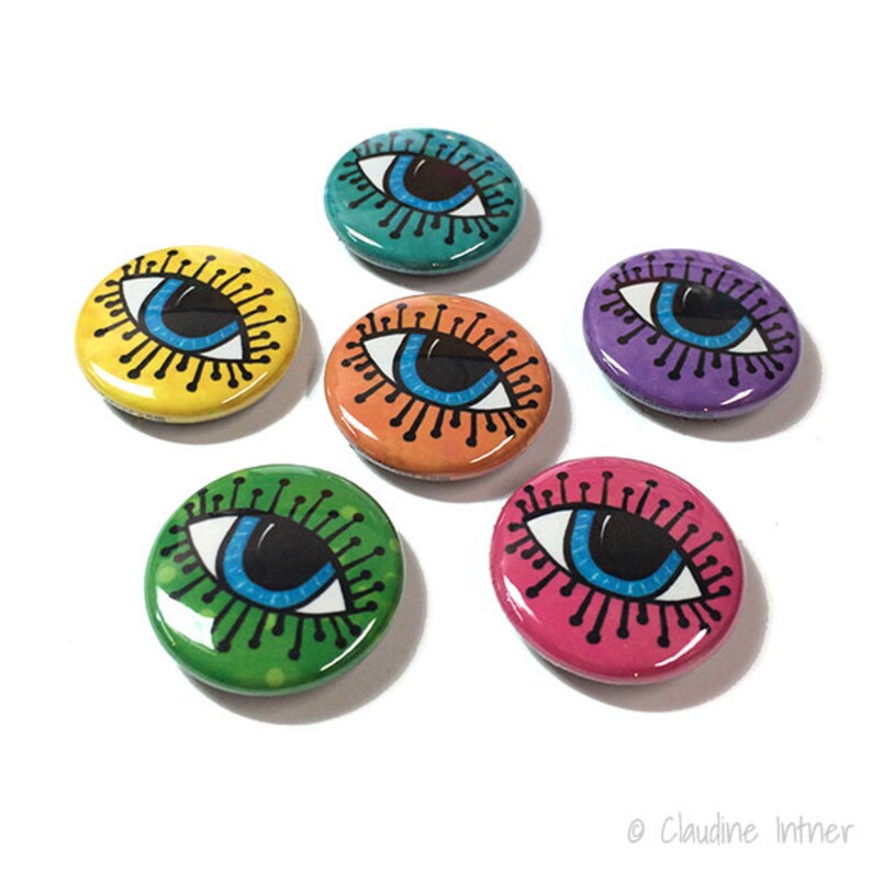 Evil Eye Magnets or Pinback Buttons 1 Inch Eyeball Fridge - Etsy