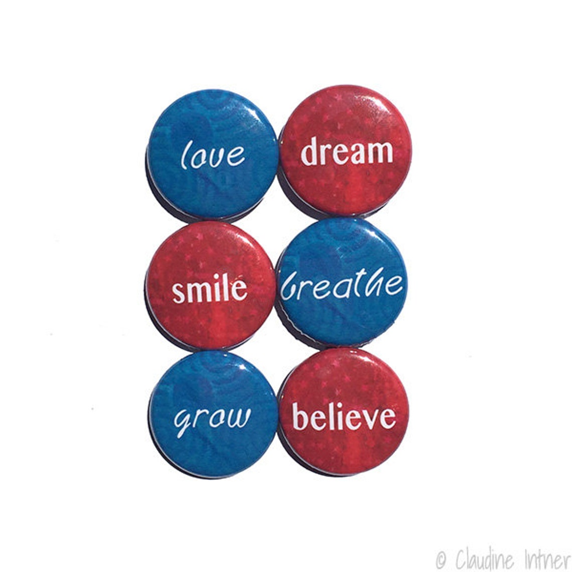 Inspirational Word Magnets or Pinback Button Set Positive | Etsy