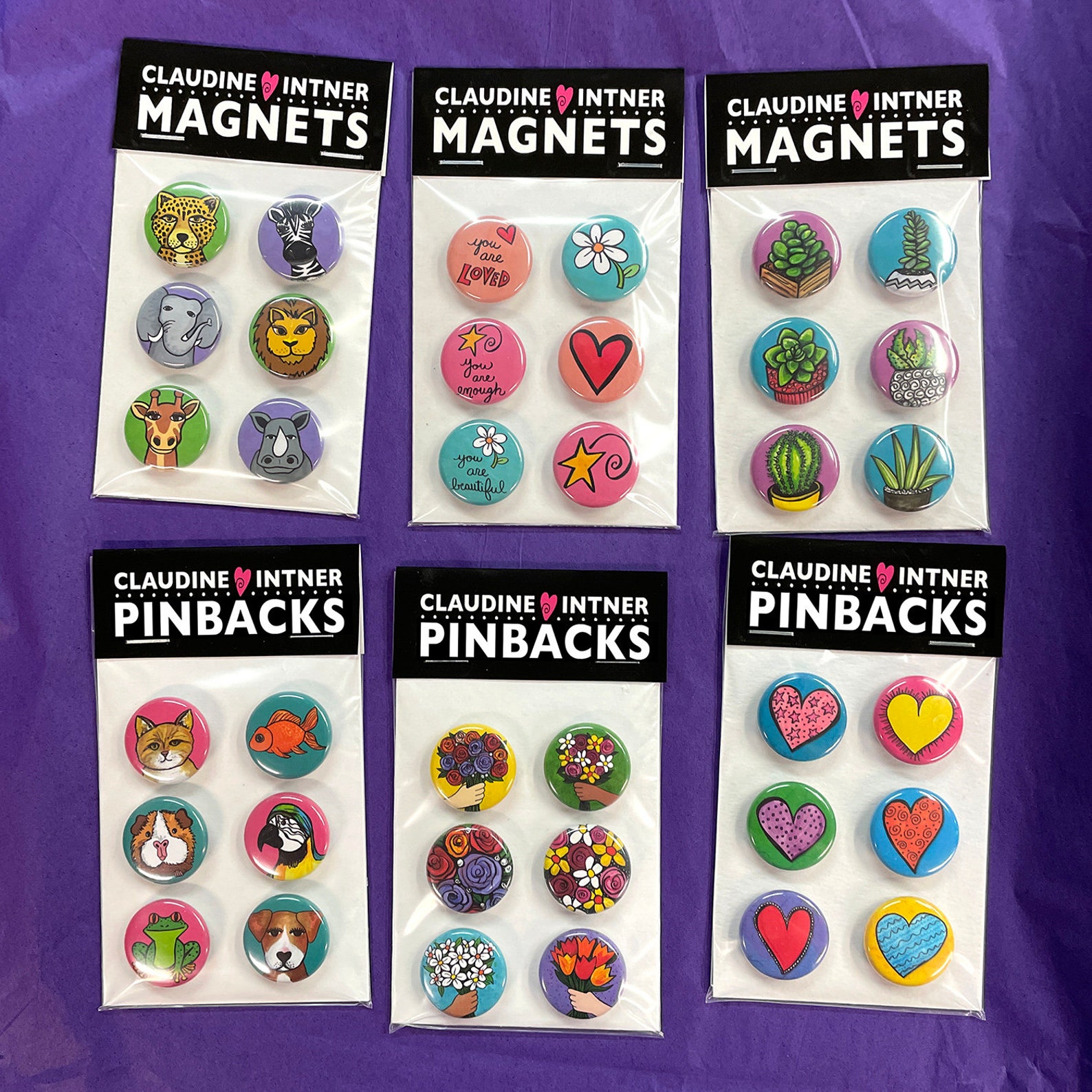 Lucky Magnet or Pin Set - Good Luck Fridge Magnets, Pinback Buttons ...