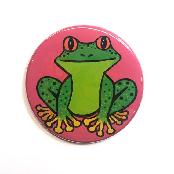 Cute Tree Frog Pin Back Button Fridge Magnet or Pocket Mirror | Etsy
