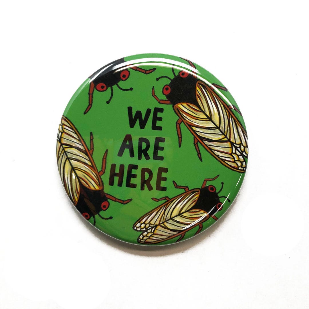 Cicada Pin Back Button, Magnet, or Pock3t Mirror - We Are Here - Etsy