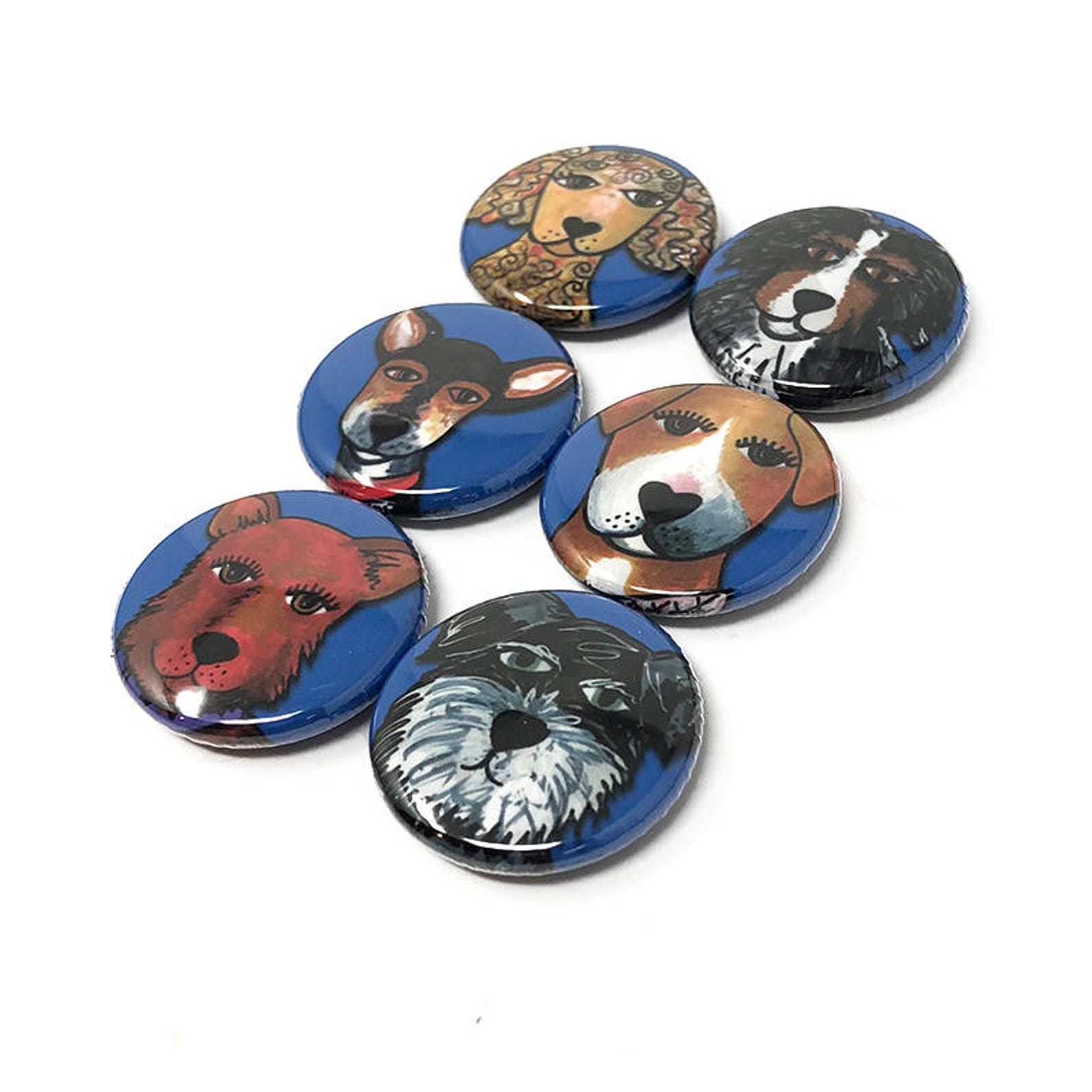 Cute Dog Magnets or Dog Pinback Buttons Dog Lover Gift - Etsy