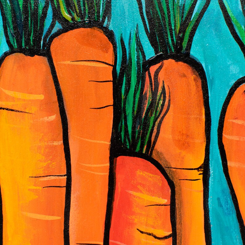 Original Carrot Painting Vegetable Art for Living Dining - Etsy