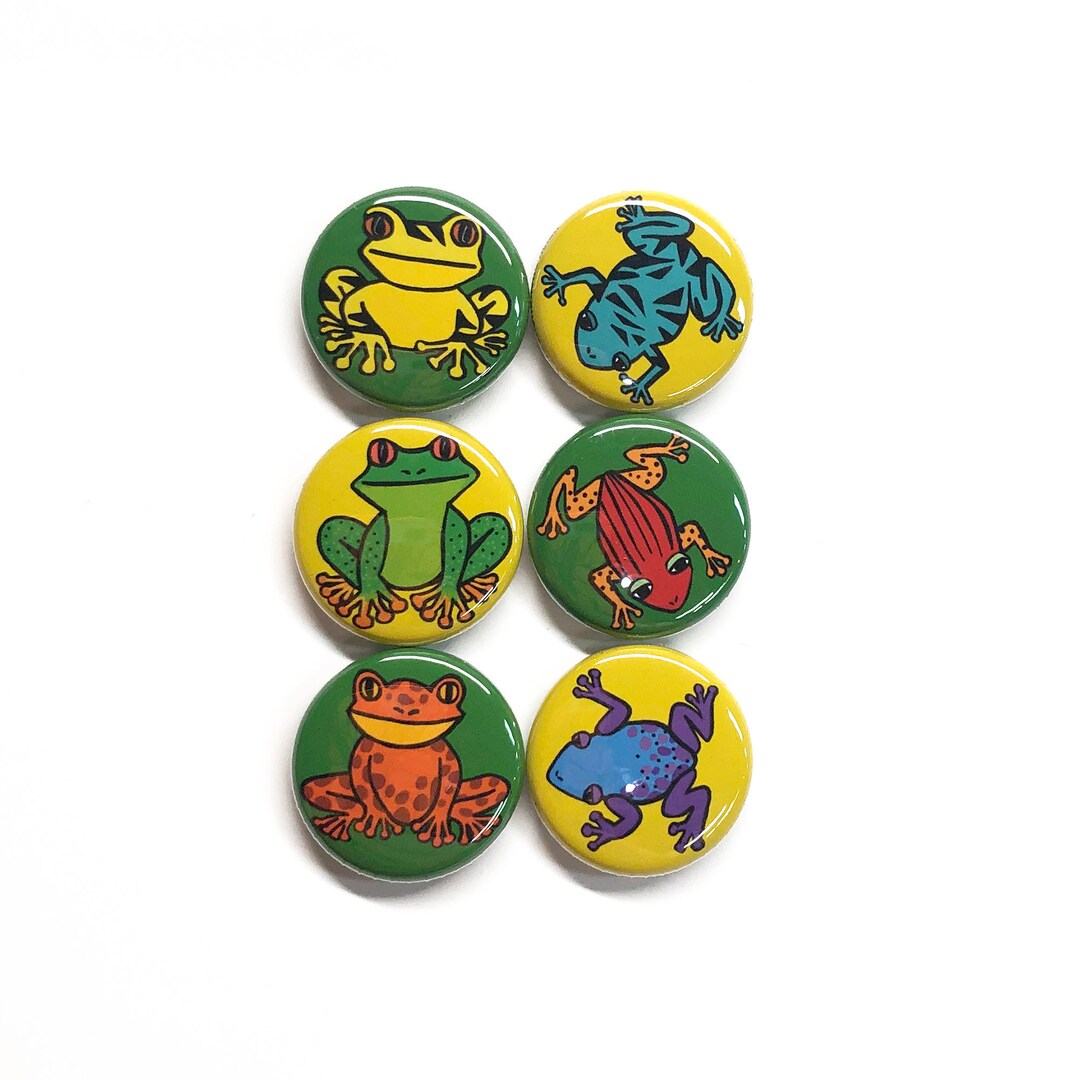 Frog Magnet or Pin Back Button Set Cute Tree Frog Fridge Magnets or ...