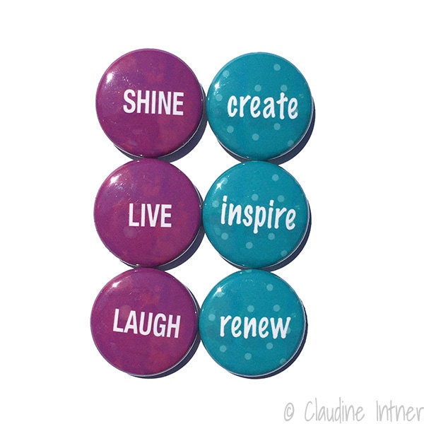 Word Magnet Set or Pinback Button Set Positive Words Verbs | Etsy