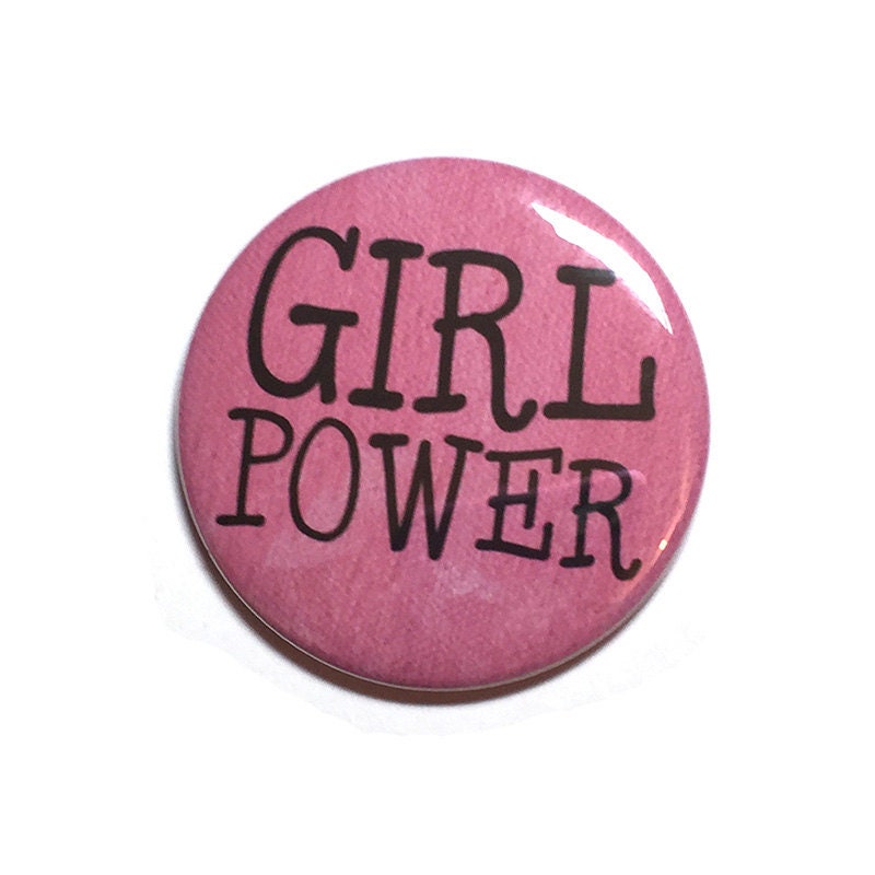 Girl Power Pin or Magnet or Mirror Strong Women Pinback | Etsy