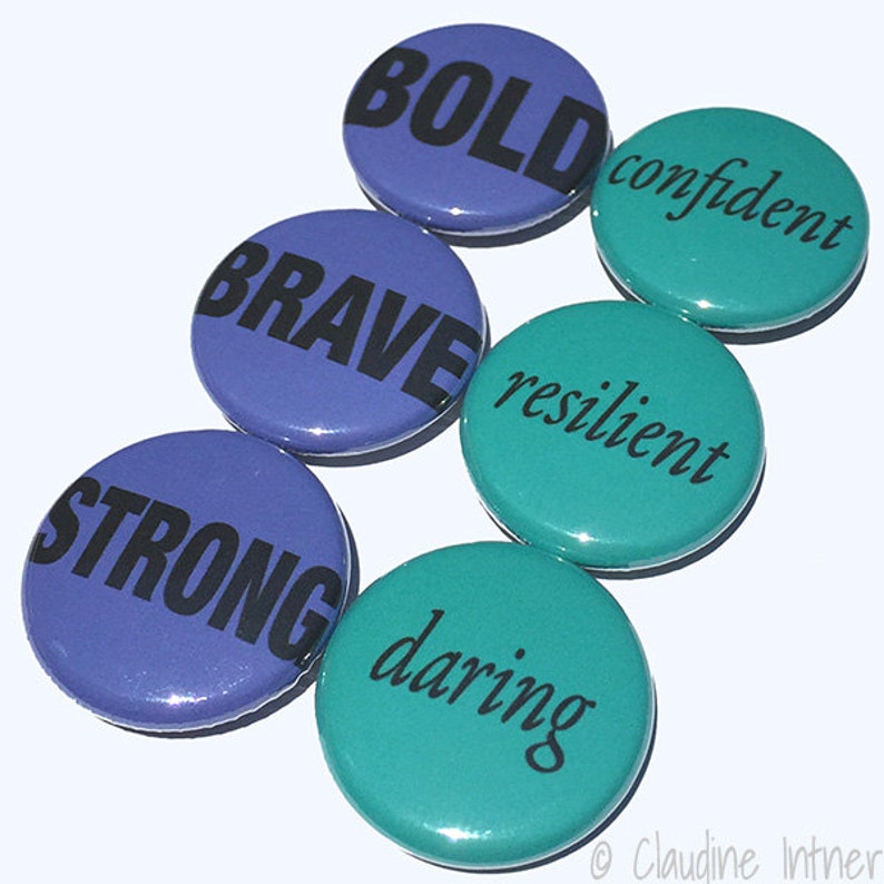 BOLD Word Magnets or Pins Strong Brave Inspirational Words - Etsy