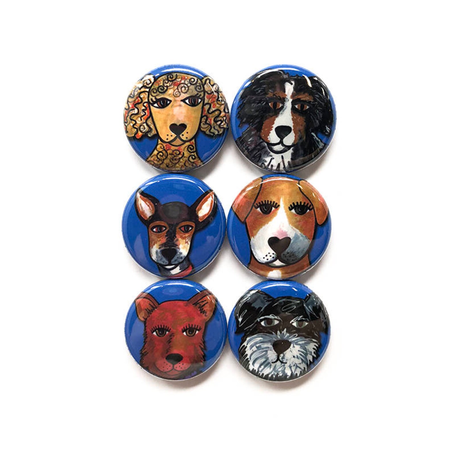 Cute Dog Magnets or Dog Pinback Buttons Dog Lover Gift | Etsy