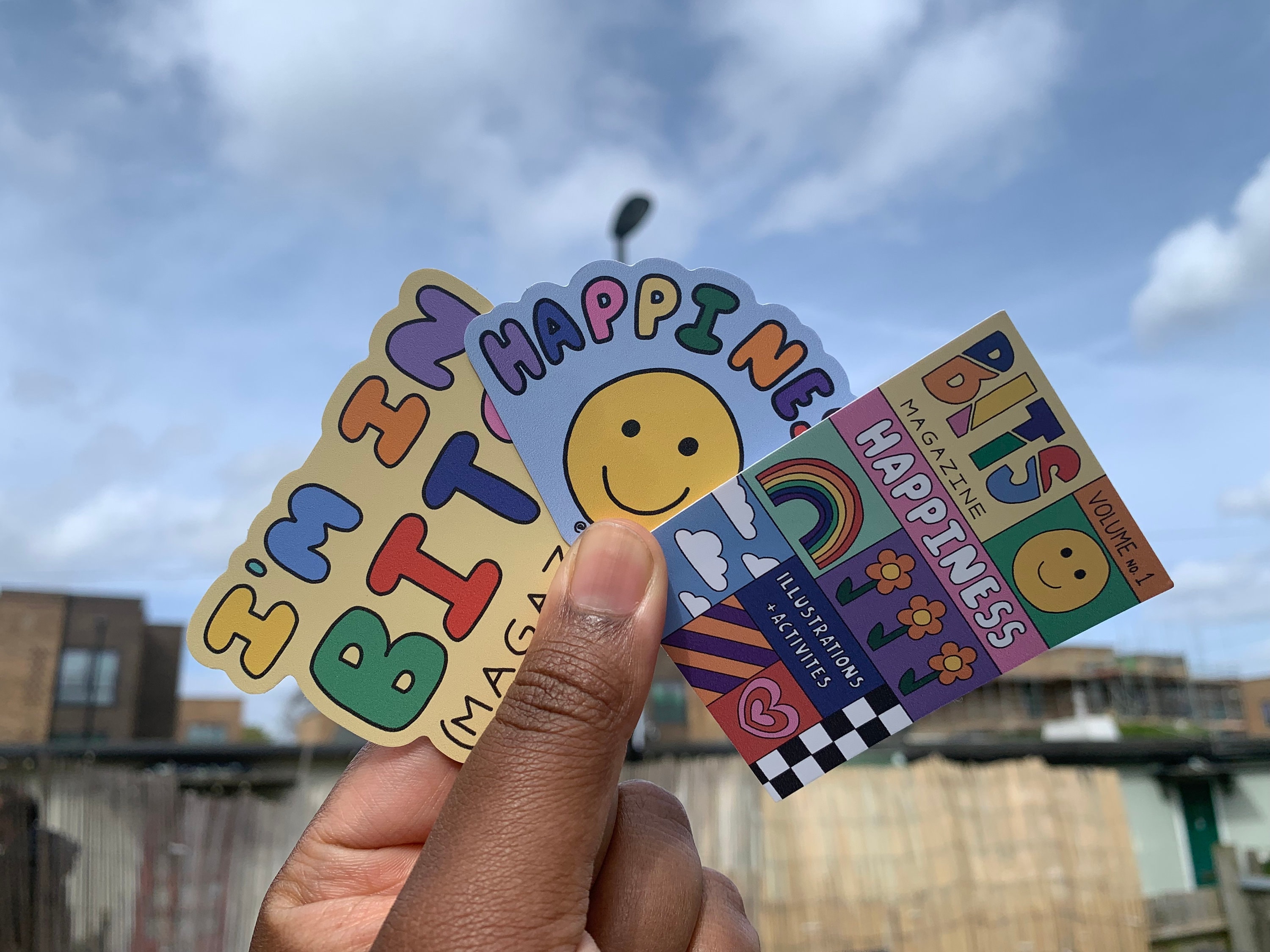 Happiness Smiley Face Sticker. Die Cut Sticker, Matt Sticker, Large ...