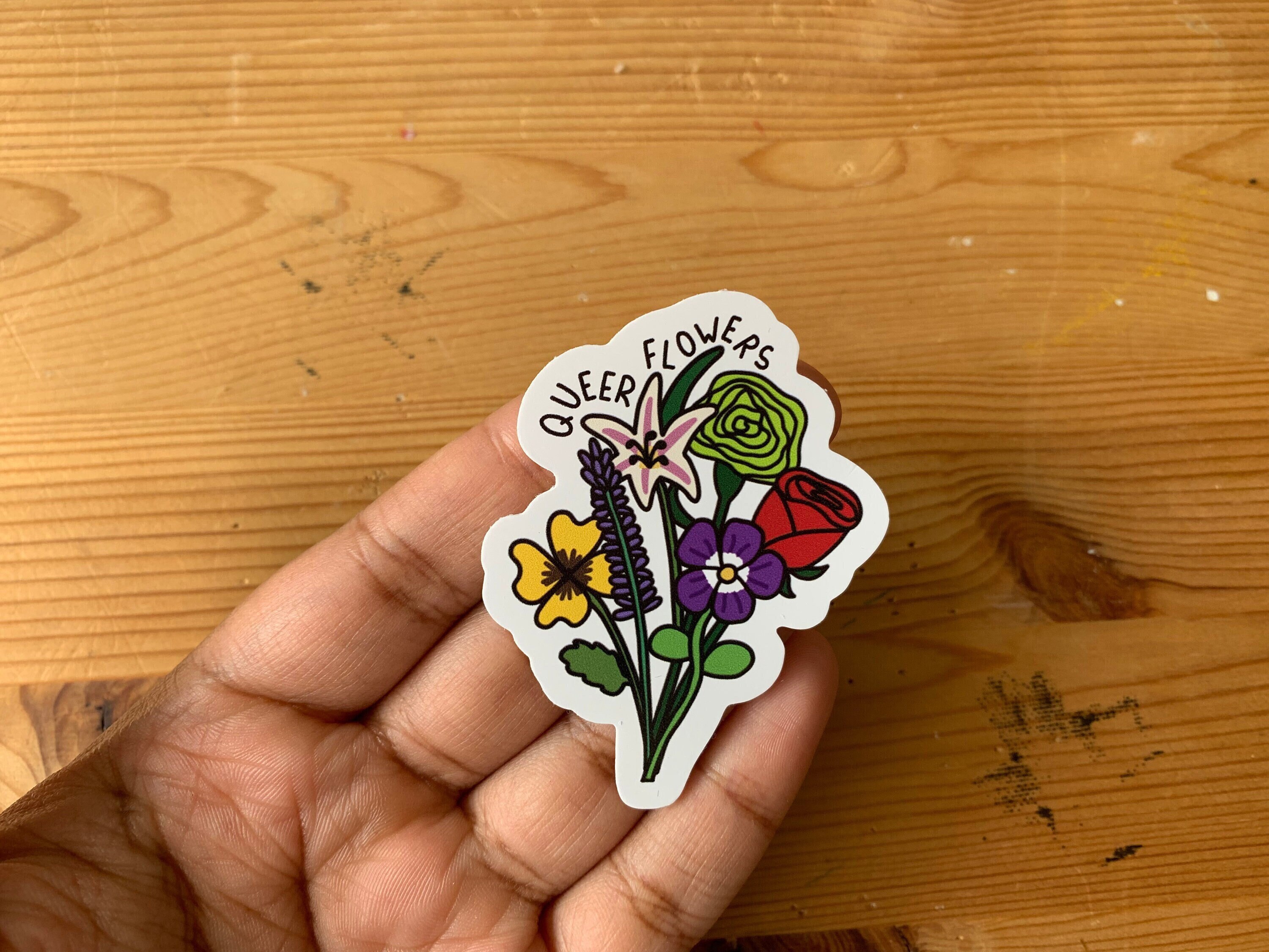 Queer Flowers Sticker, Die Cut Sticker, Matt Sticker, Large Sticker ...