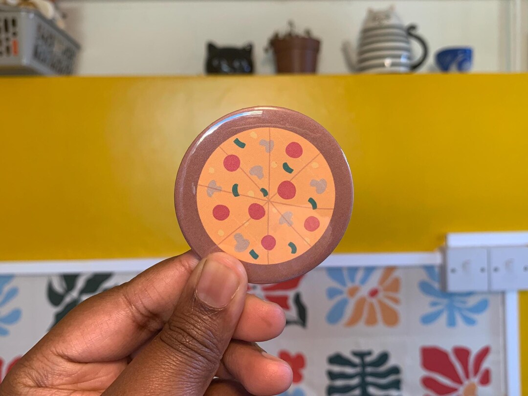 Pizza Button Badge, Button, Badge, Large Badge, Waterproof Badge ...