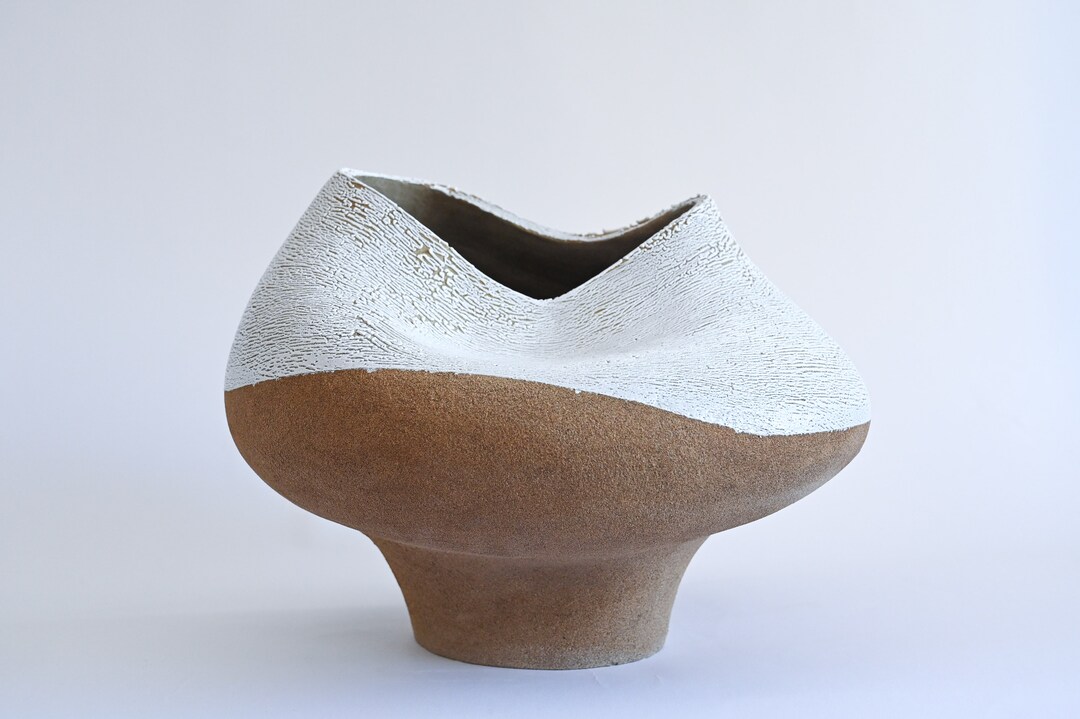 Sand Color Ceramic Vase Minimalist Modern Decor Handmade Ceramic Vase ...