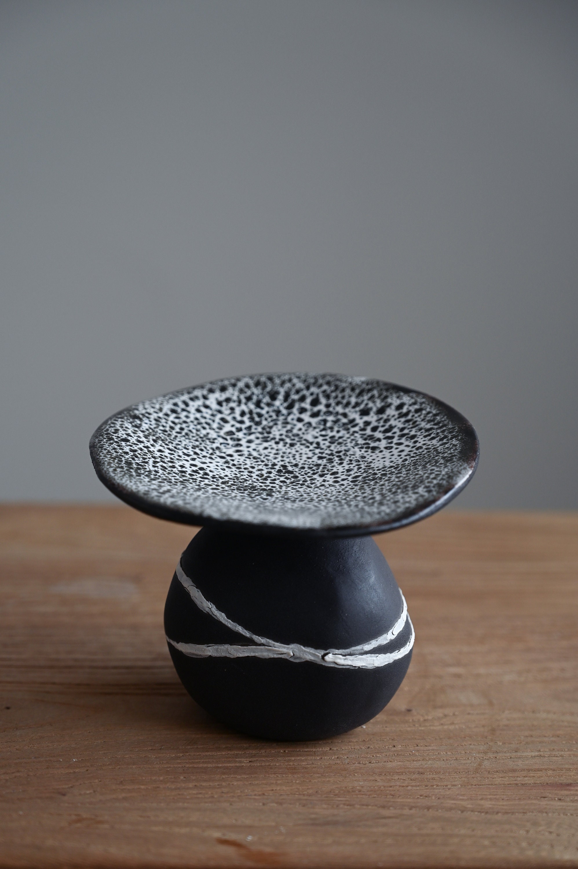 Black Ceramic Stands for Candles and Jewelry | Candlestick | Minimalist ...