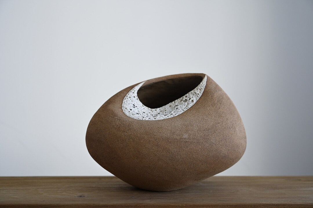 Sand Color Ceramic Vase | Minimalist Modern Decor | Handmade Ceramic ...
