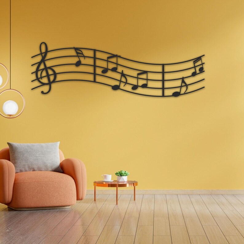 Treble Clef Music Notes Wall Art Print Vibrant Abstract Music Note ...