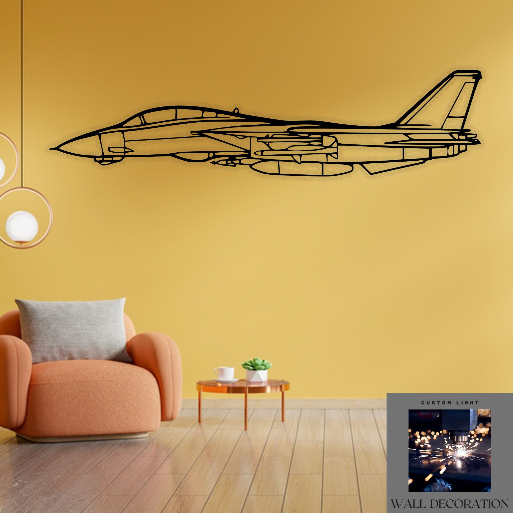 F-14 Tomcat Silhouette Metal Wall Art, Gifts,metal Plane Wall ...