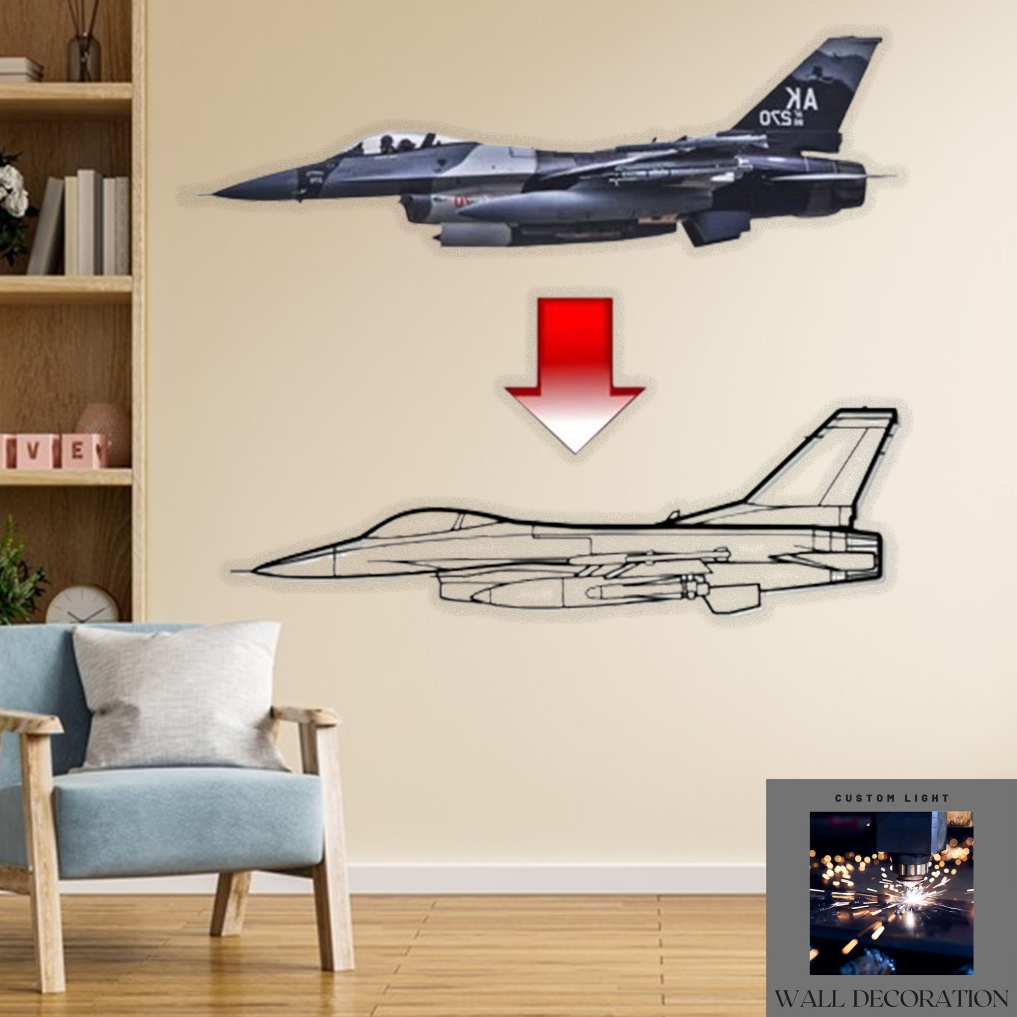 AS365 Dauphin Aircraft Silhouette Wall Art, Gifts, Metal Plane Wall ...