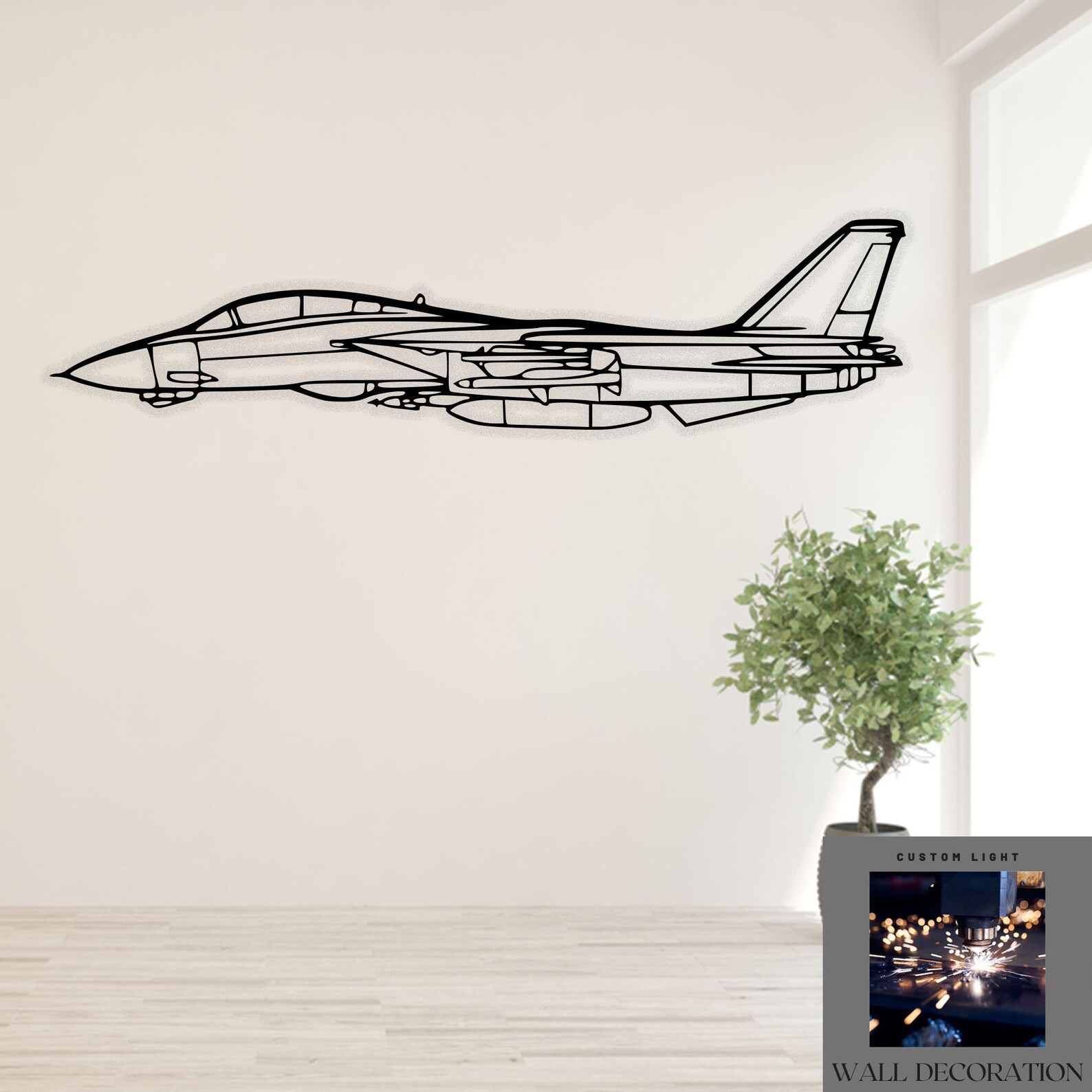 F-14 Tomcat Silhouette Metal Wall Art, Gifts,metal Plane Wall ...