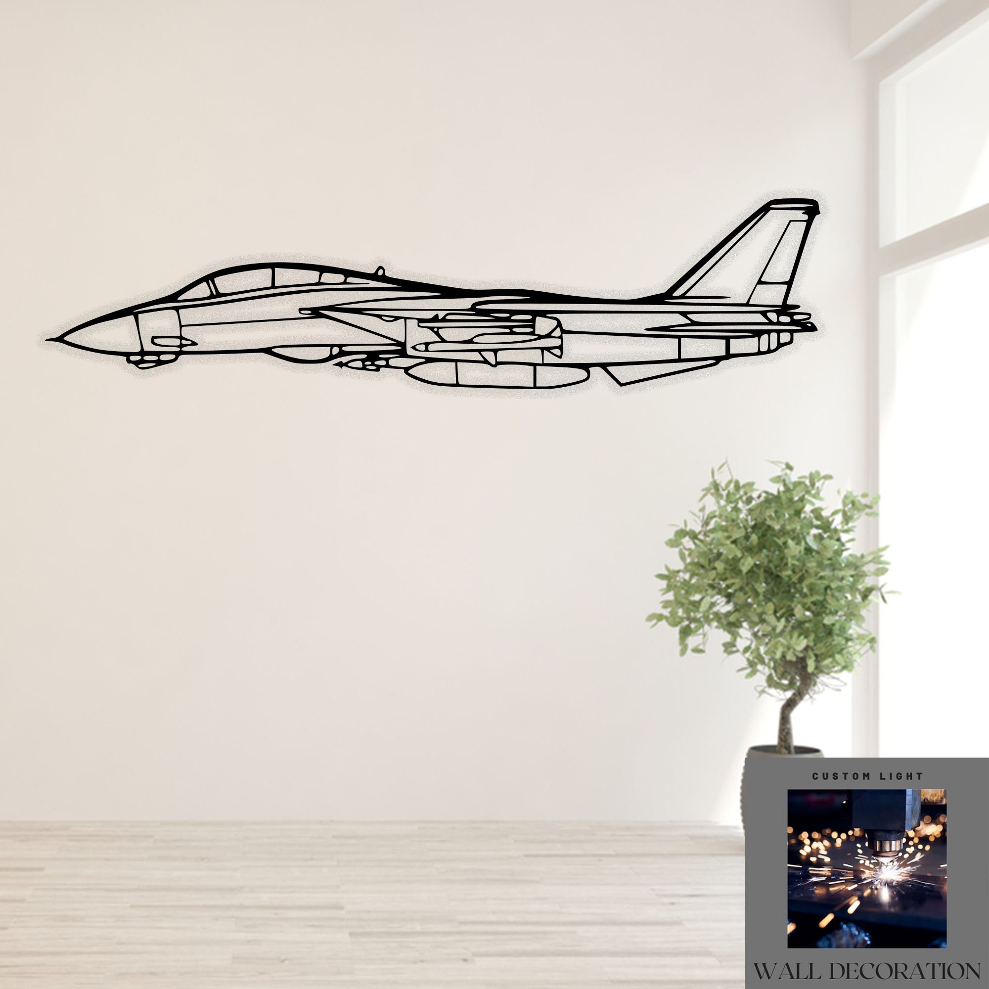 F-14 Tomcat Silhouette Metal Wall Art, Gifts,metal Plane Wall ...