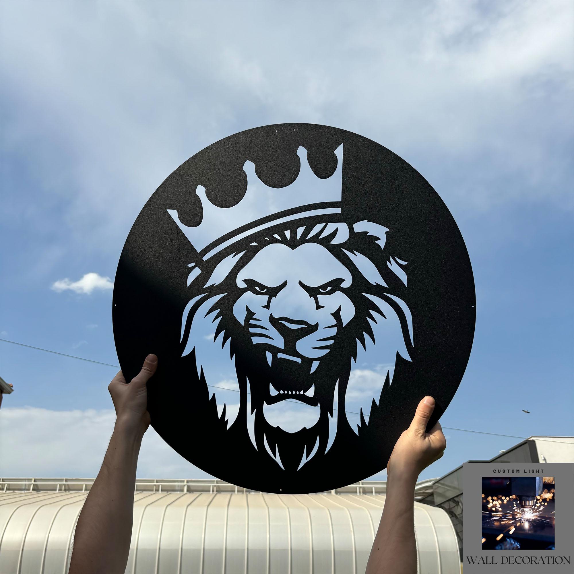 Lion Head Metal Led Illuminated Wall Decoration,metal Sign With Led ...