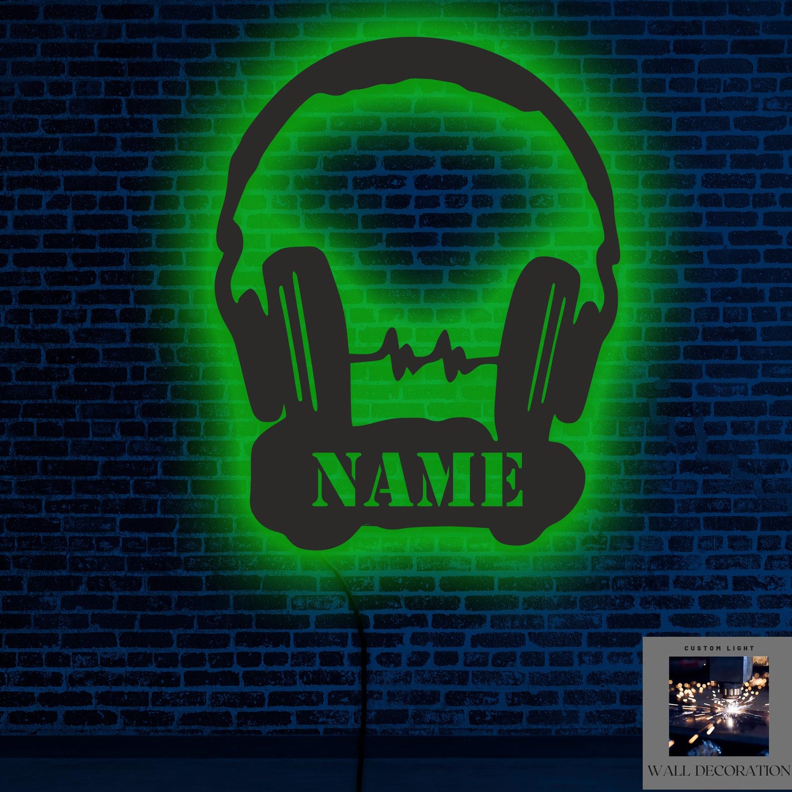 Custom Headphone Metal Wall Art With LED Lights: Gamer/dj Decor - Etsy