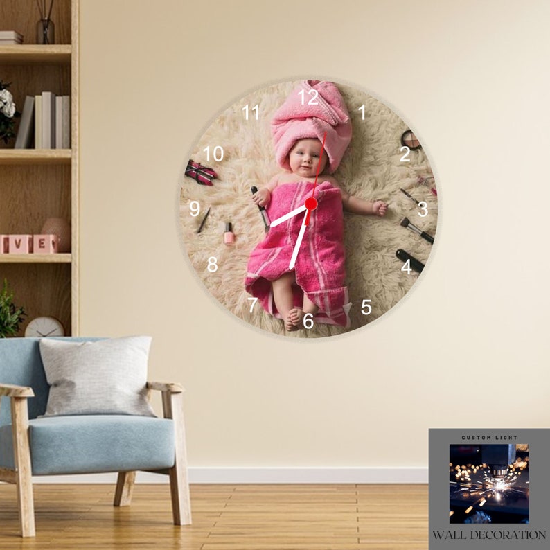 Custom Photo Wall Clock, Plexiglass Pet Wall Clock, Personalized Clock ...